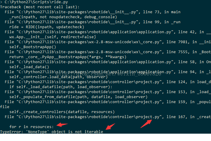 启动robot Framework报nonetype Object Is Not Iterable的原因robotframework Ride 报错 Nonetype Object Is 6137