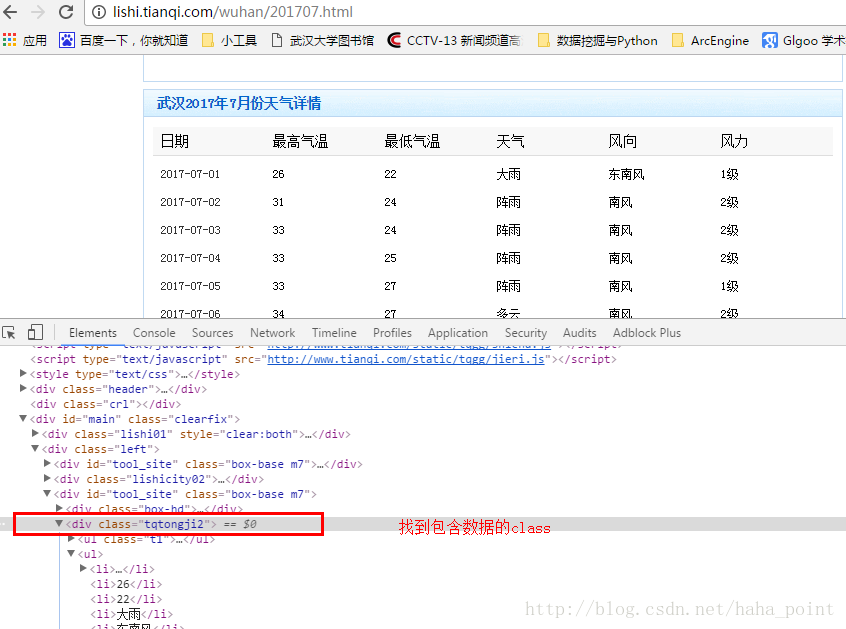 Python爬取天气网历史天气数据天气数据爬取 Csdn博客 