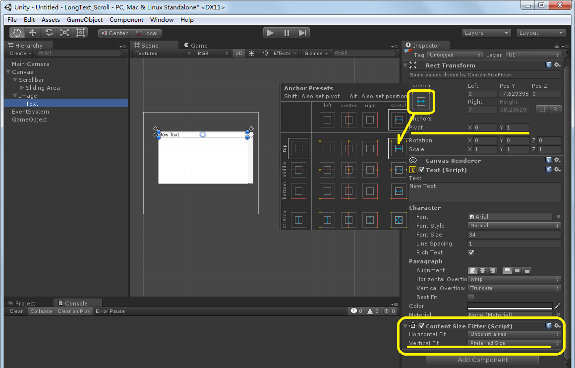 【unity3d】动态文本的滚动条unity 单个文本显示大量文字 Scroll View Csdn博客