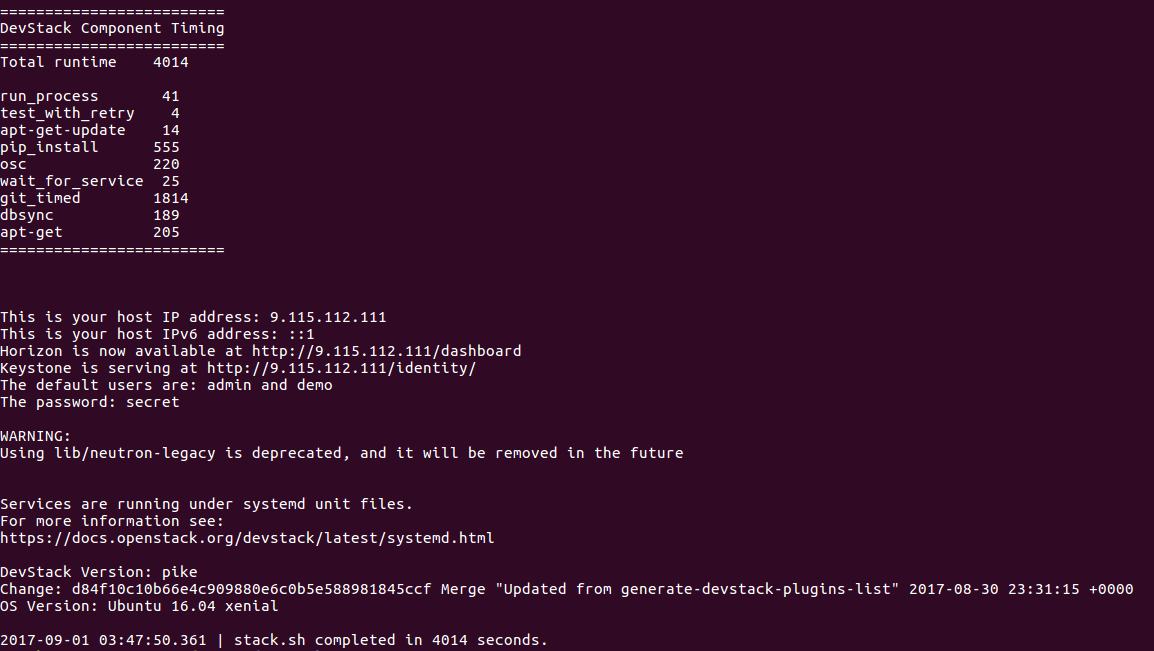 Quickly install and deploy Openstack using Devstack under Ubuntu 16.04 ...