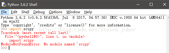Python的scipy库安装成功，导入时却报错（兼子问题：numpymkl安装失败）stevenjoker的博客 Csdn博客scipy导入失败