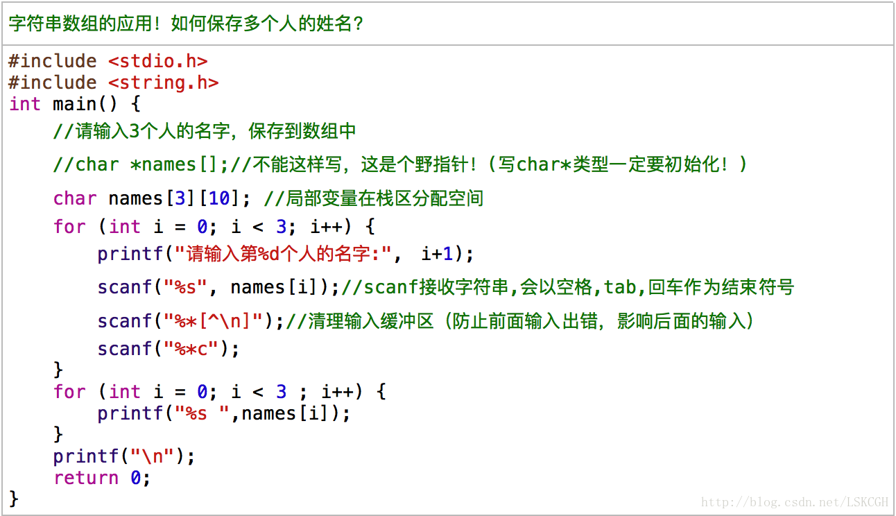 C语言字符串数组的两种表示方法c语言字符串在数组内怎么表示 Csdn博客 