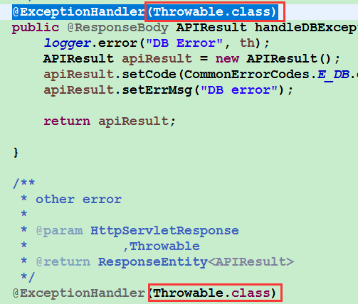 Jambiguous Exceptionhandler Method Mapped For Class Javalangthrowable Method