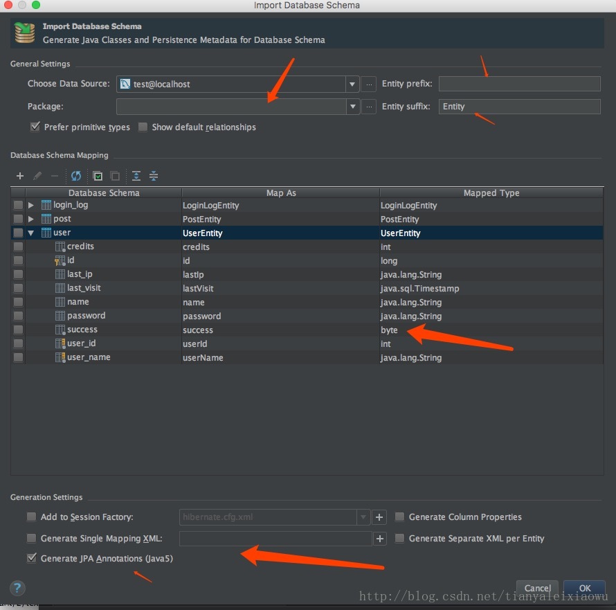 使用idea根据数据库表生成java Model类，基于hibernateidea 根据表结构生成java代码 Csdn博客 