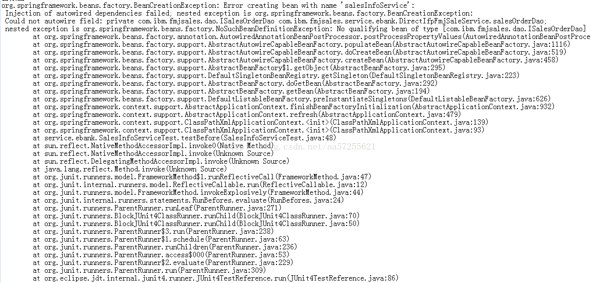 Spring 注入对象报错，org Springframework Beans Factory Beancreationexception