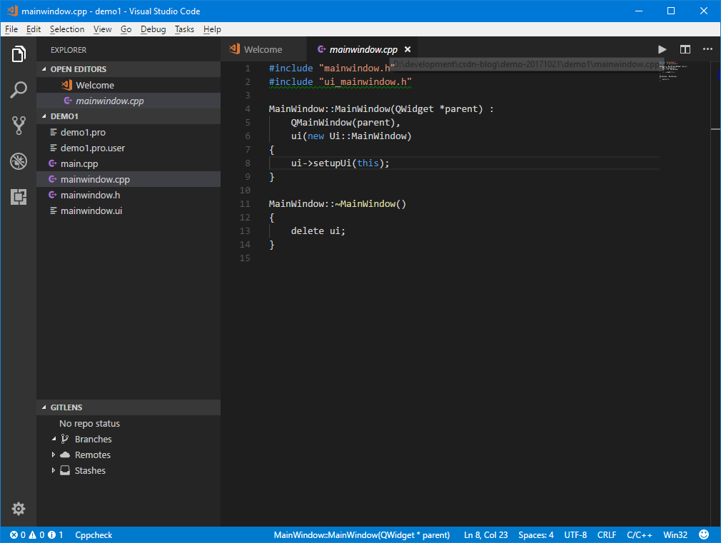 Visual Studio Code开发Qt应用程序实现自动提示、语法高亮、代码导航、编译和调试 - 灰信网（软件开发博客聚合）