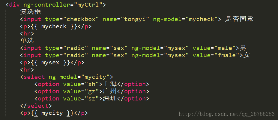 Angularjs 双向数据绑定依赖注入angularjs Input复选框实现数据双向绑定 Csdn博客