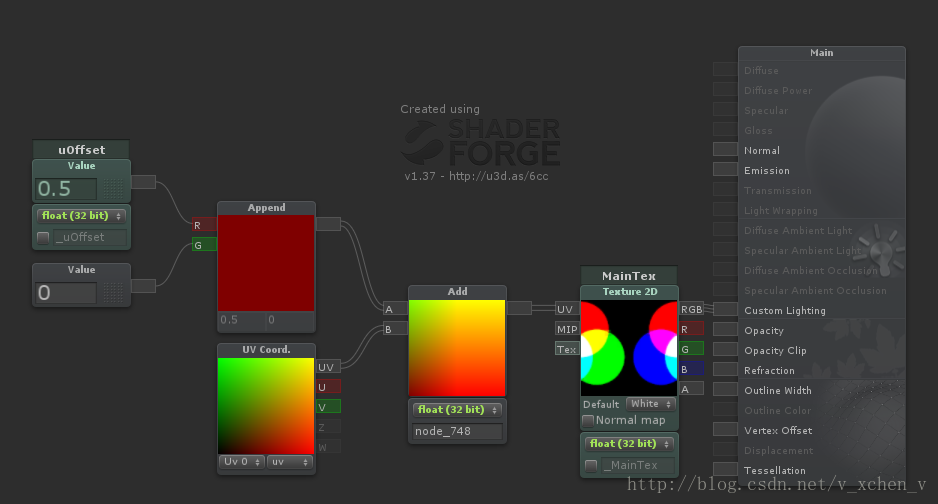 【shaderforge小实例】 贴图流动 Csdn博客 