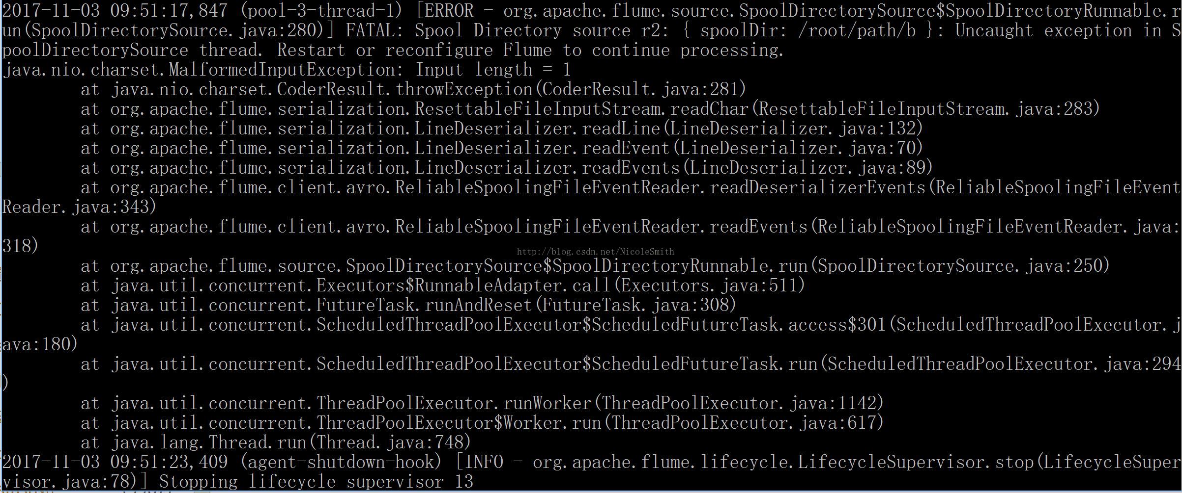 Flume报java Nio Charset Malformedinputexception Input Length 1 解决方案 Failed With