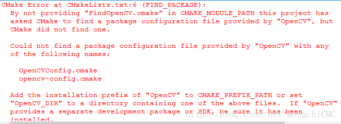 Cmake 找不到opencvconfigcmake文件cmake显示找不大opencvconfigcmake Csdn博客 