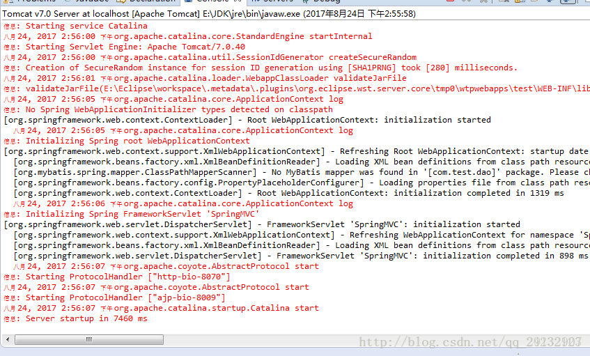 第一章：eclipse用maven搭建ssm框架并部署到tomcat7eclipse导入ssm框架web项目并且部署到tomcat Csdn博客 7208