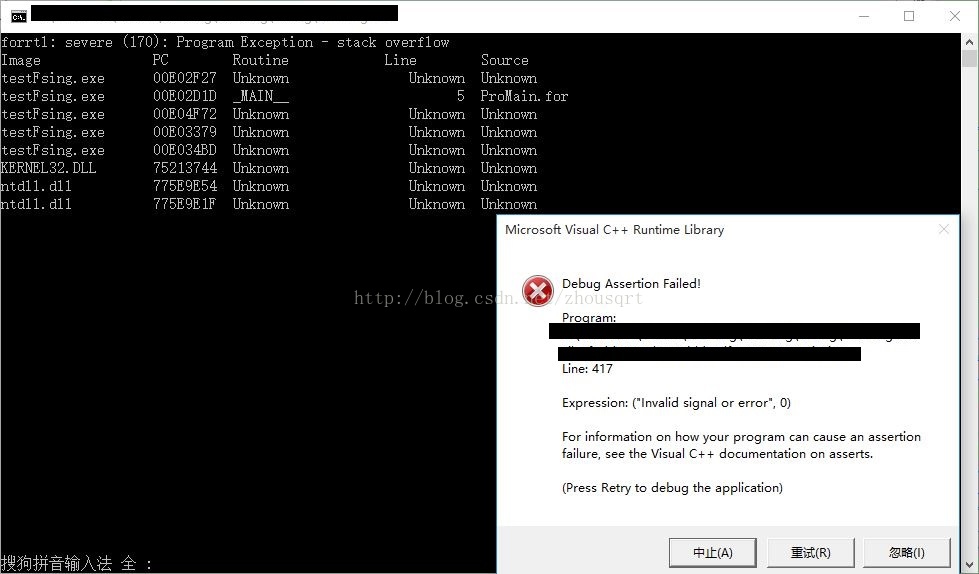 Fortran错误，forrt1 Server Program Exception Stack Overflowforrtlsevere170程序异常 堆栈溢出 Csdn博客 2330