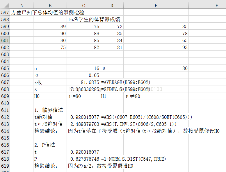 Excel在统计分析中的应用—第八章—假设检验 方差未知且为小样本下的总体均值的双侧检验两独立样本z检验excel不知道方差 Csdn博客 