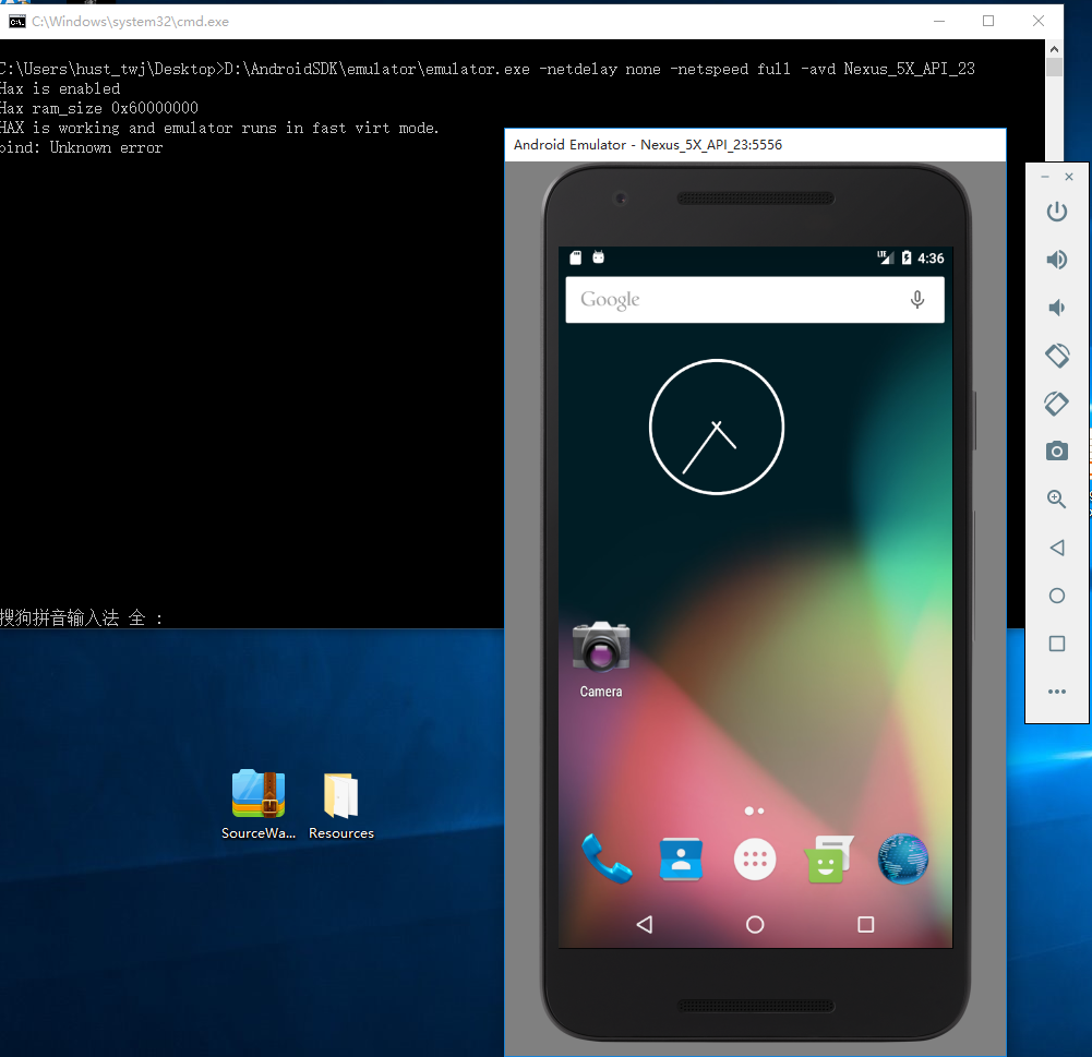 Use the bat batch command to start Android Studio's own emulator ...