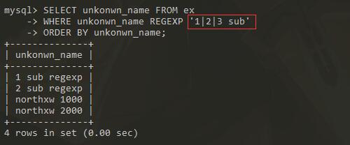 Mysql 用正则表达式过滤数据 1 Mysql使用正则表达式过滤数据的关键字 Csdn博客
