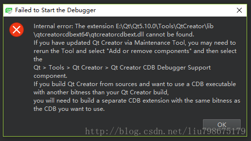 关于qt510调试时出现qtcreatorcdbextdll Cannot Be Found的解决方案qt Qtcreatorcdbextdll Cannot Be Found Csdn博客 1518