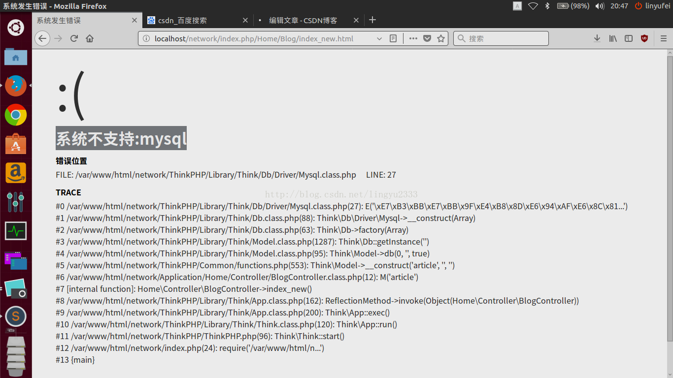 Thinkphp3 2在php7下运行 出现错误 系统不支持 Mysql Csdn博客
