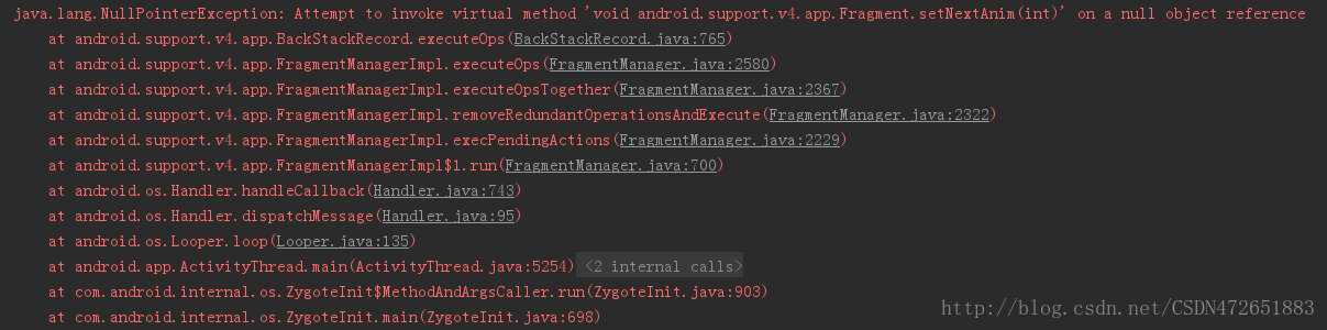 Attempt To Invoke Virtual Method Void Androidsupporttnextanimint Csdn博客