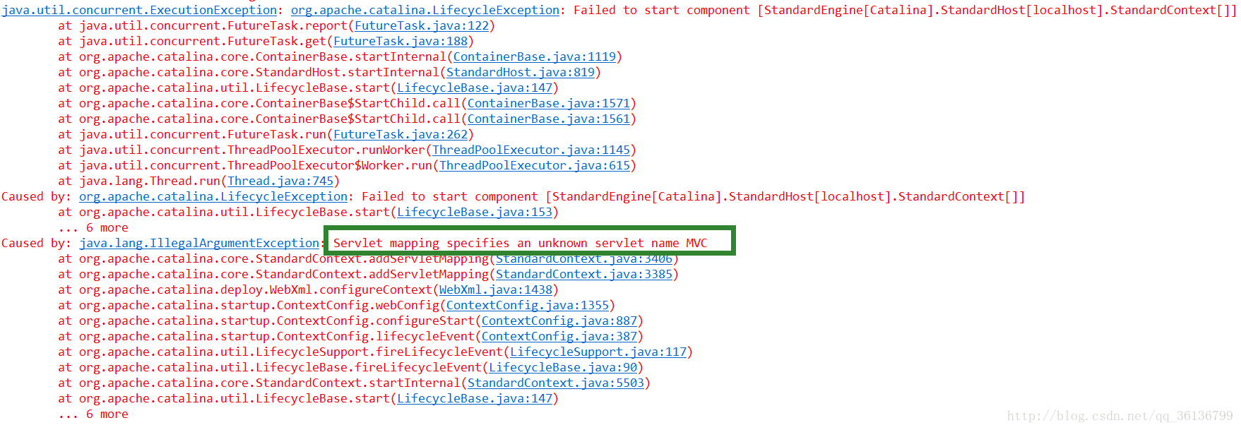 Tomcat启动报错：java Lang Illegalargumentexception Servlet Mapping Specifies An Unknown Servlet Name