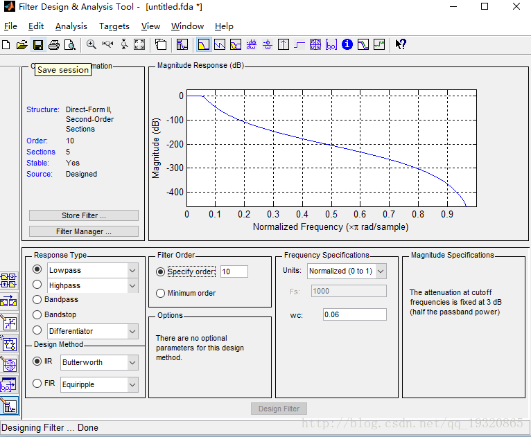 Matlab Fdatool设计滤波器matlabfdtool Csdn博客 