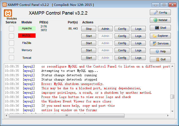 Solve The Problem That Mysql Cannot Start In Xampp Error Mysql 7765