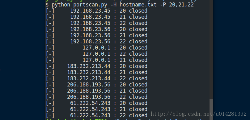 Tcp端口扫描 Python35 Tcp Port Scan Csdn博客 
