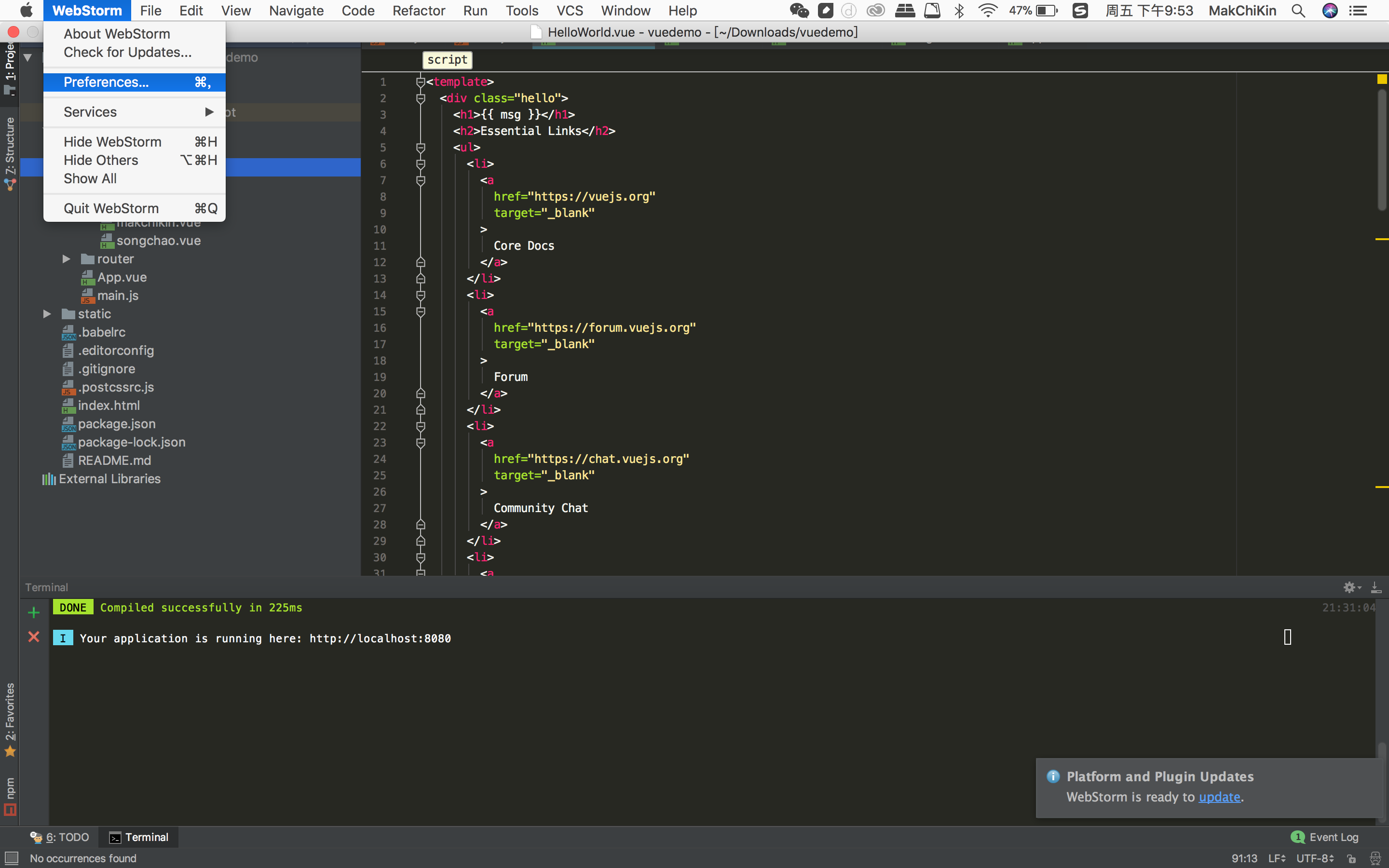 Webstorm添加vue代码模板——步骤详解 程序员大本营