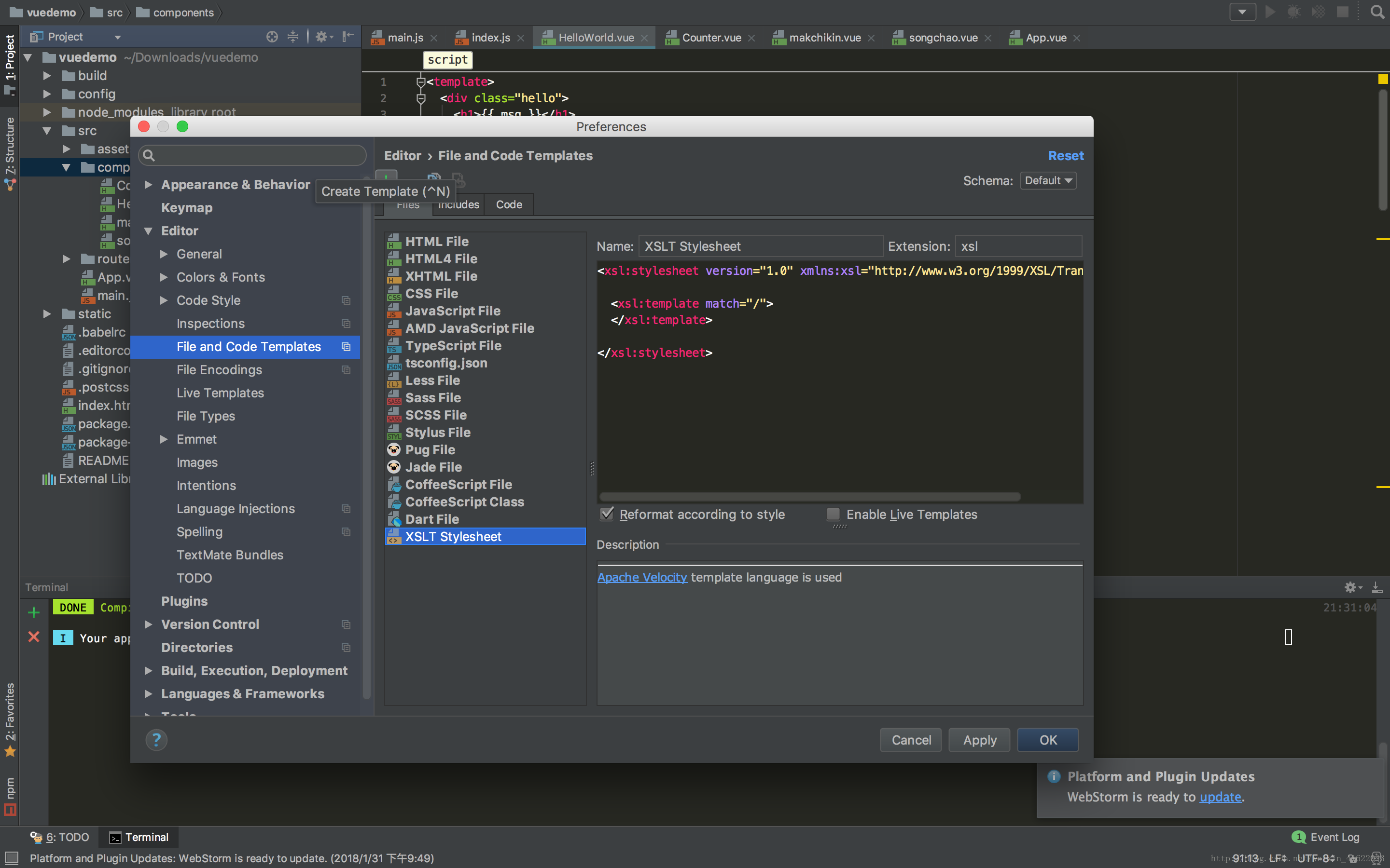 Webstorm设置创建vue文件模板webstorm新建vue文件不启用实时模板 Csdn博客 