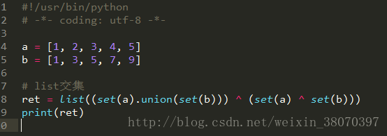 Python List 差集，并集，交集python List 的交 Csdn博客 