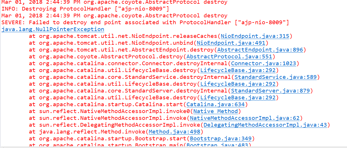 Failed To Initialize End Point Associated With Protocolhandler “ Apr 8080“ Programmer Sought 