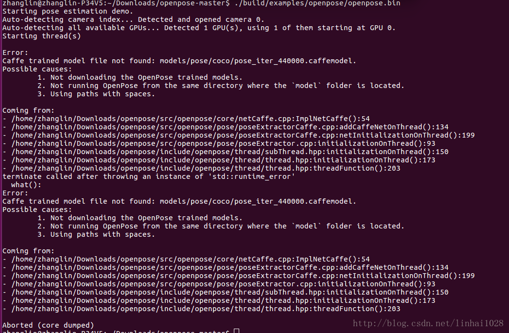 Ubuntu上安装openposeubuntu Openpose模型手动下载 Csdn博客 
