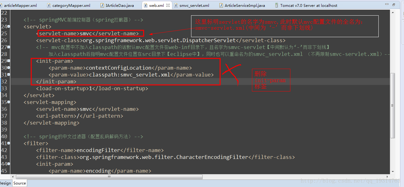 [tomcat服务器启动ssm项目时问题]class Path Resource [smvc Servlet Xml] Cannot Be Opened Because It
