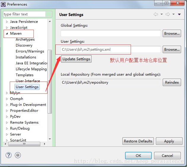 Eclipse中maven的user Settings配置 Eclipse Maven User Setting Csdn博客