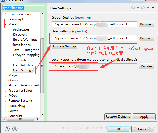 Eclipse中maven的user Settings配置 Eclipse Maven User Setting Csdn博客