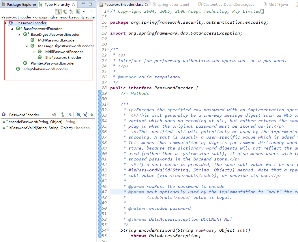 Security源码接口passwordencoder不同版本的用法 Authentication Encoding