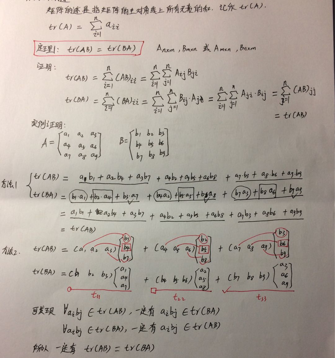 The trace of the matrix and the trace-to-matrix derivation - Programmer ...