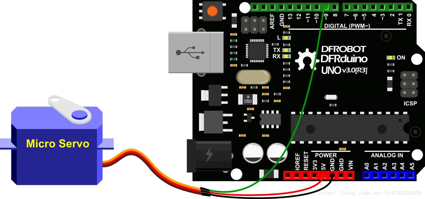 Arduino学习笔记 1 ：控制舵机转速和继电器开关 Microservo9g接线 Csdn博客