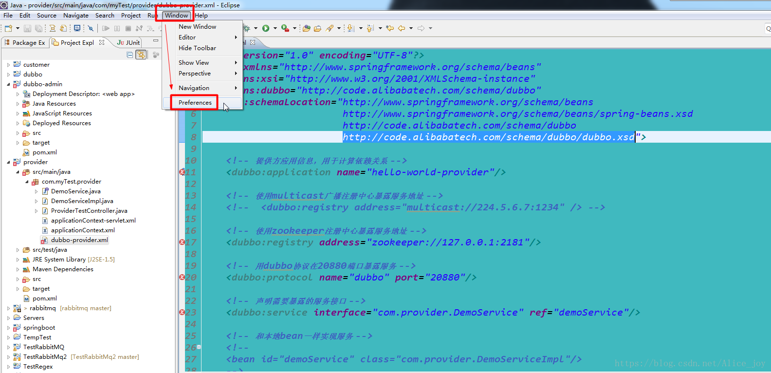 Dubbo配置报错：the Matching Wildcard Is Strict But No Declaration Can Be Found For Element Csdn博客 