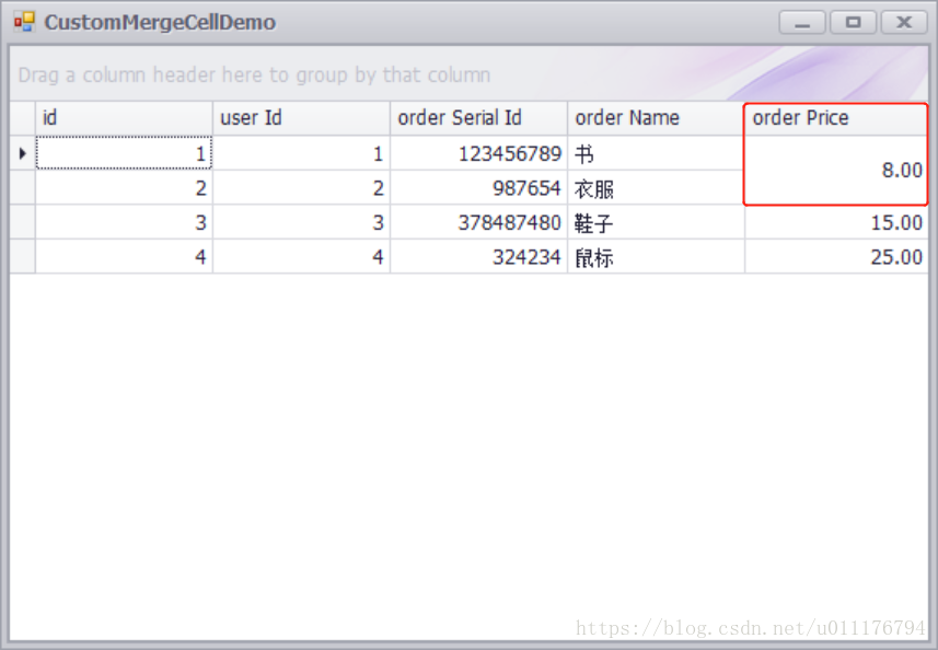 【winform Devexpress】gridview合并单元格 呼噜噜哟的博客 Csdn博客 Devexpress Gridview 合并单元格