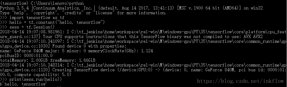 Win10下的tensorflow安装【指定tensorflow Gpu140版本】inkflow的博客 Csdn博客 8712