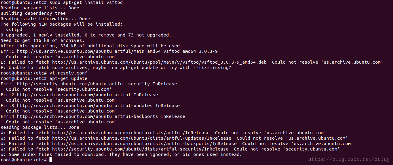 Ubuntu Apt Get由于源导致下载失败 Apt Get 下载不到vsftpd Csdn博客