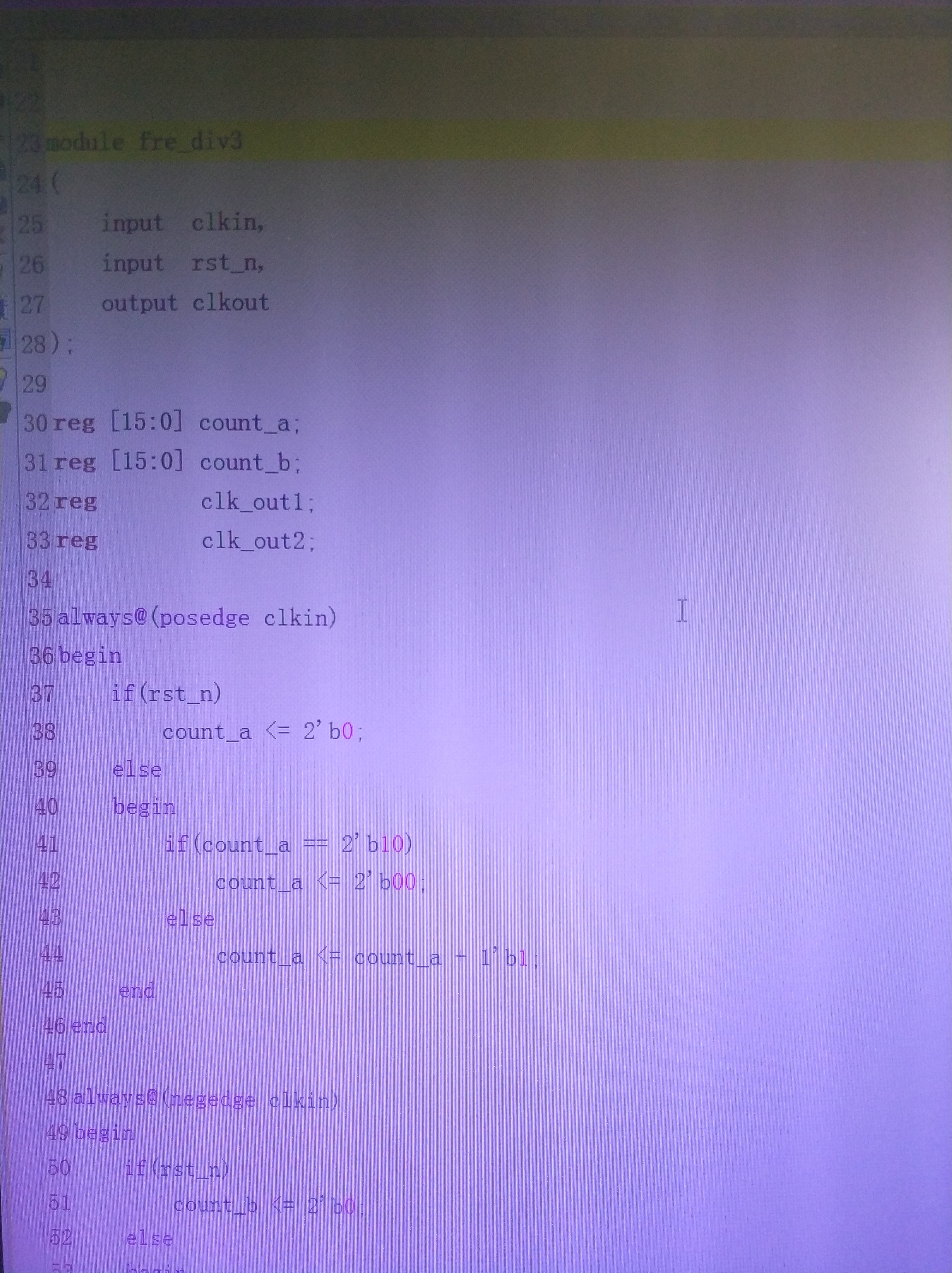 三分频的verilog实现三分频verilog Csdn博客