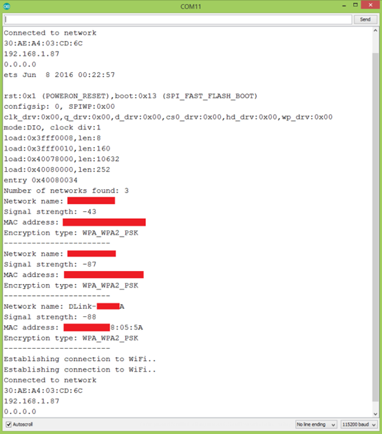 使用arduino开发esp32（四）：扫描wifi，串口输出其ssid，信号强度，加密方式，mac地址；输出esp32自身的ip与mac地址 灰信网（软件开发博客聚合）