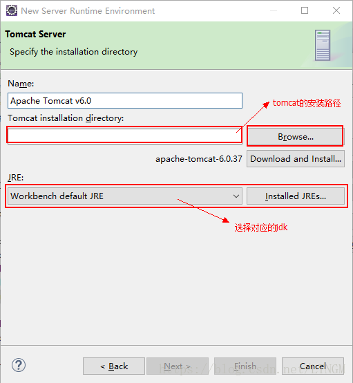 Eclipse部署tomcat启动后访问不了tomcat的问题 Eclipse中建立项目时runtime Environment无法进去地址