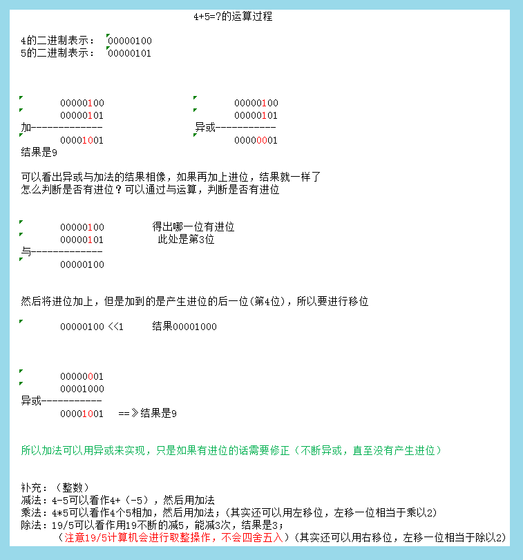 C语言 用移位、异或、与运算实现加法异或运算实现加法 Csdn博客 