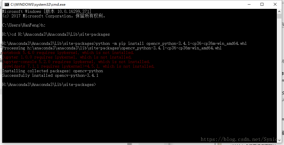 今天在python环境中安装opencv3 4 1时遇到fatal Error In Launcher Unable To Create