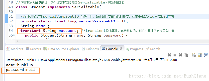 Java之实现serializable接口的类，transient关键字java如果类实现了可序列化那么对于敏感数据进行transient申明 Csdn博客 