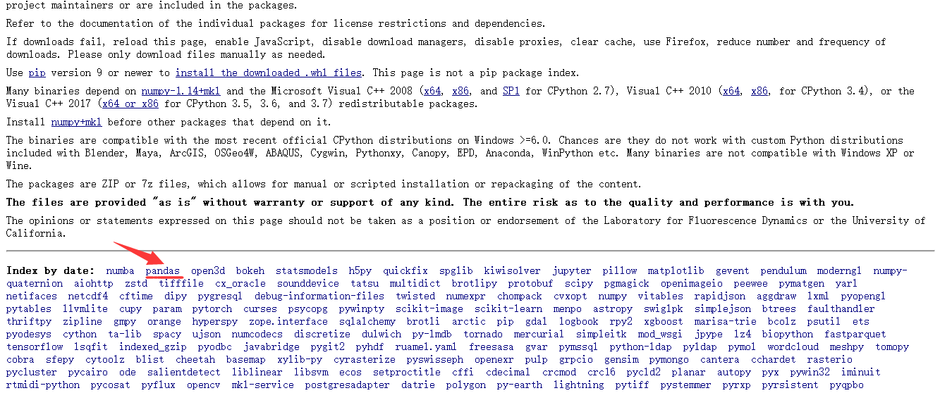Pandas模块安装失败解决方案failed To Install Package Pandas Csdn博客 