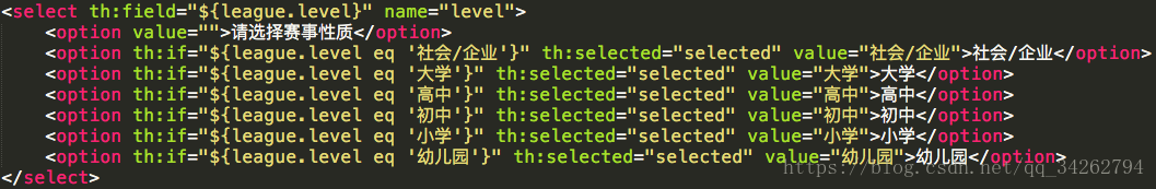 Thymeleaf的下拉框select Option回显选中cxselect 回显 Csdn博客 1305