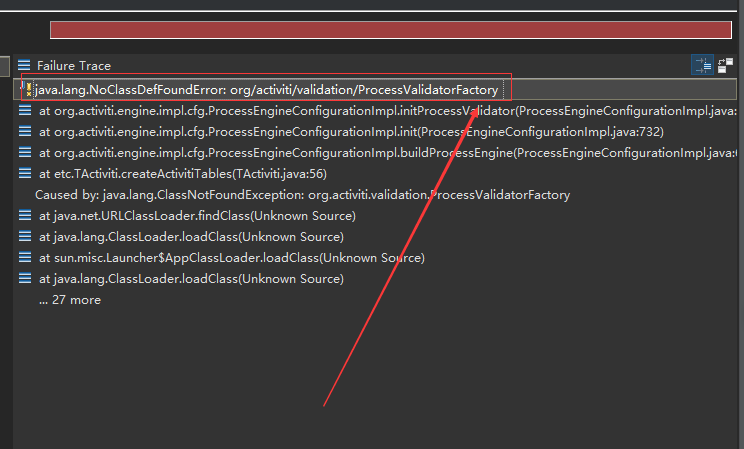 java.lang.NoClassDefFoundError: org/activiti/validation ...